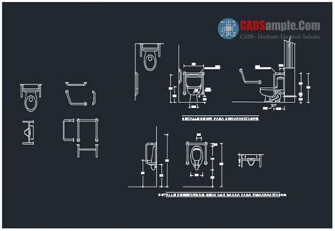 Toilets Detail Autocad Dwg Cadsample Com