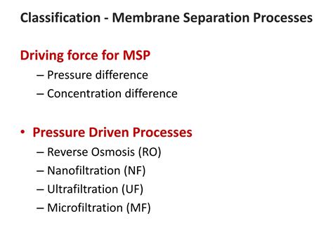 Membrane Separation Process Pptx Chemistry Science