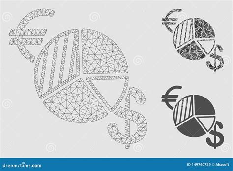 Currency Pie Chart Vector Mesh 2d Model And Triangle Mosaic Icon Stock Vector Illustration Of