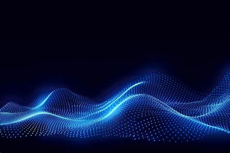 Premium Ai Image Dynamic Blue Particle Wave Abstract Sound Visualization Digital Structure Of