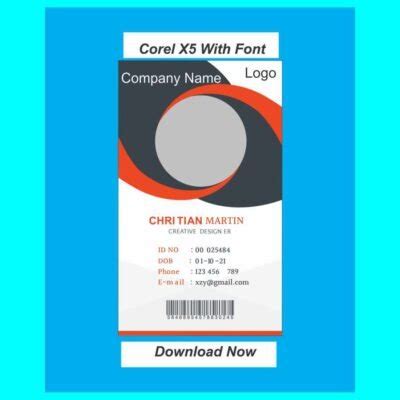 Company Id Card Fancy Design In Corel Draw X With Fancy Font Full Edit