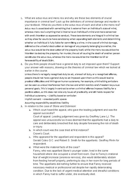 Actus Reus Criminal Law Tutorial What Are Actus Reus And Mens Rea And Why Are These Two