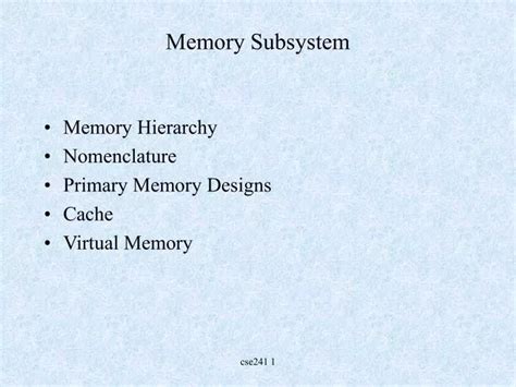 Ppt Memory Subsystem Powerpoint Presentation Free Download Id330545