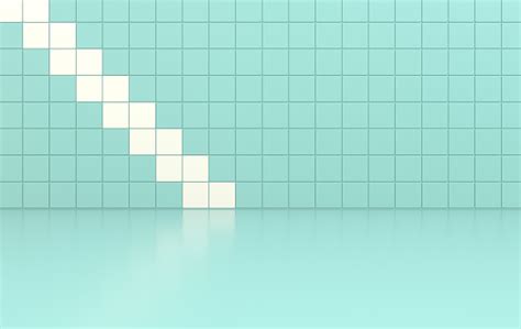 파스텔 블루와 화이트 타일 벽과 바닥 욕실 인테리어 빈 공간입니다 3d 렌더링 건물의 층에 대한 스톡 사진 및 기타 이미지 건물의 층 모자이크 바닥재 Istock