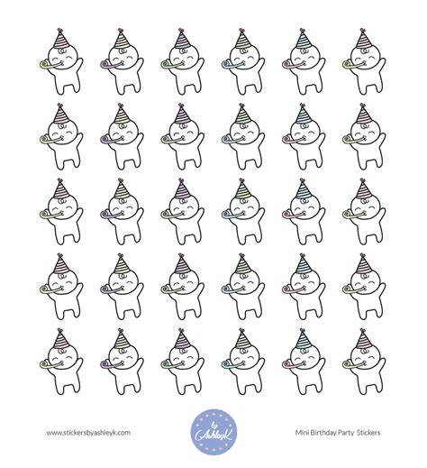 Mini Birthday Party Emoji Stickers Stickers By Ashleyk