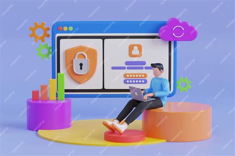 Premium Psd Login And Password Concept 3d Illustration Computer And
