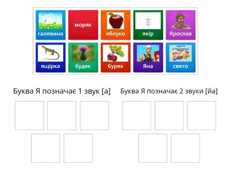 Буква Я - Сортування за групами