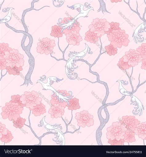 Sakura Tree Pattern Royalty Free Vector Image Vectorstock