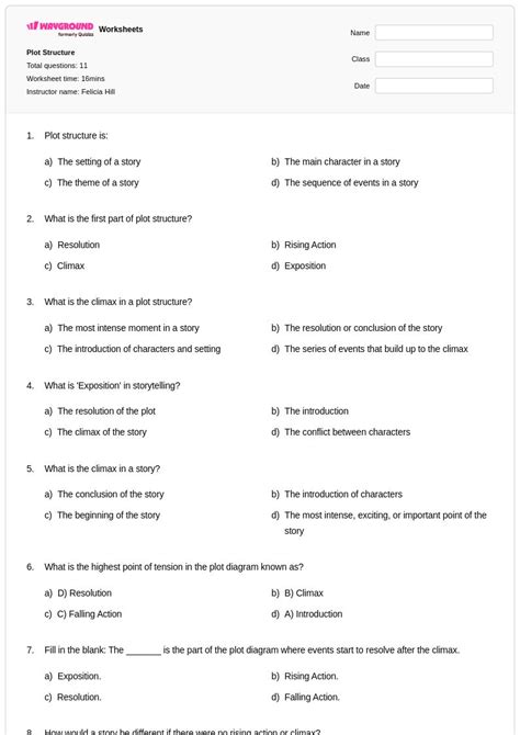 50 Plot Structure Worksheets For Grade 6 On Wayground Free And Printable
