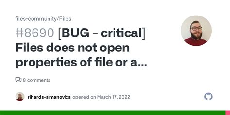 Bug Critical Files Does Not Open Properties Of File Or A Folder