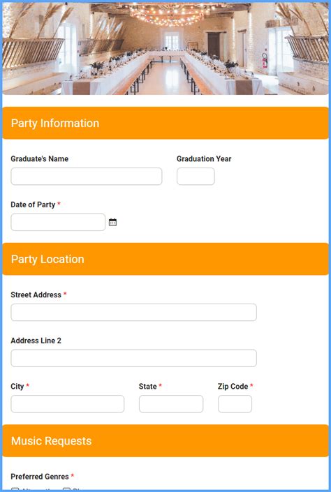 Event Service Order Form Template Formsite