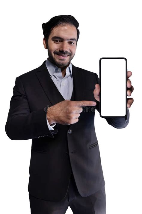Businessman Showing His Mobile Phone Screen Stock Photo Image Of