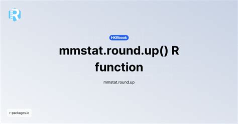 Mmstatroundup R Function From Hkrbook R Packages
