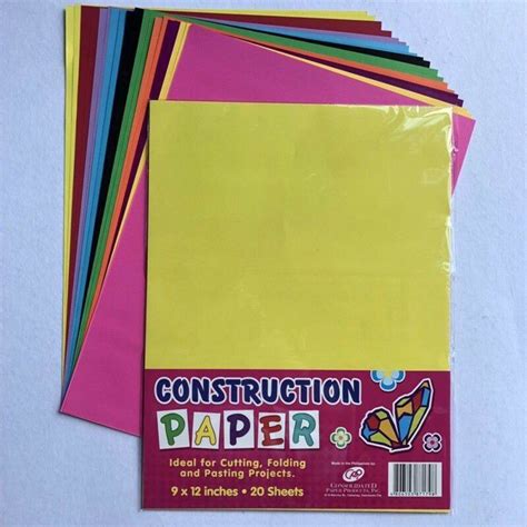 20sheets Construction Paper Assorted Shopee Philippines