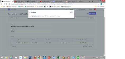 Opening Invoice Creation Tool Error Sellingcrm Frappe Forum