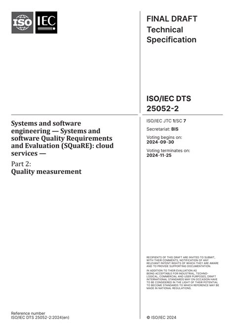 ISO IEC DTS Systems And Software Engineering Systems And Software Quality Requirements