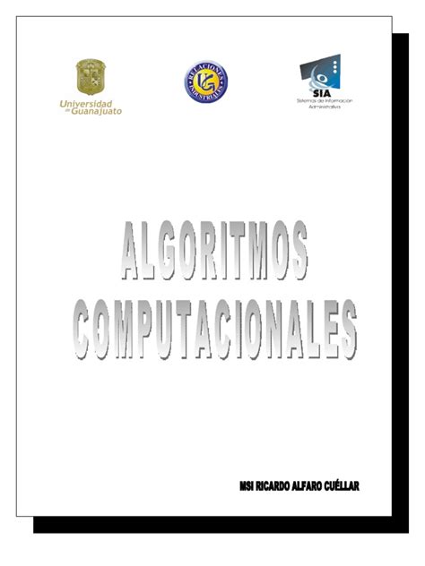 Manual De Introduccion Algoritmos Computacionales Pdf Algoritmos