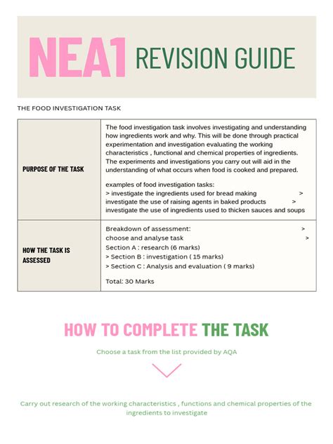 Nea1 Revision Guide Pdf Experiment Hypothesis