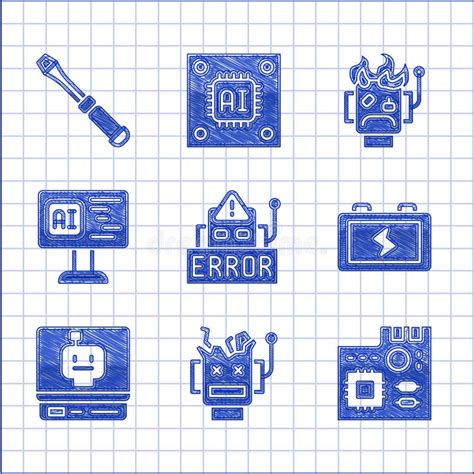 Set Error In Robot Broken Motherboard Digital Chip Battery Robot