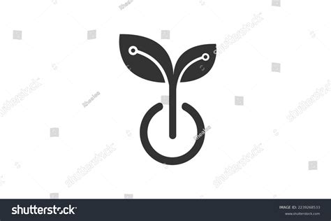 Digital Leaf Logo Concept Technology Leaf Stock Vector Royalty Free