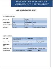 Computing Assignment Docx INTERNATIONAL Babe OF MANAGEMENT TECHNOLOGY ASSIGNMENT COVER