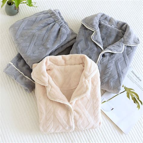 어메이징샵 극세사 무지 남자 수면잠옷 여자 겨울 잠옷 상하세트 커플 위시버킷