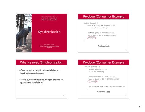 Lecture Slides On Synchronization Computer Operating Systems Cs 481 Docsity