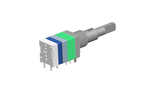 Metal Dual Shaft Rotary Encoder Incremental With Mm Push Switch
