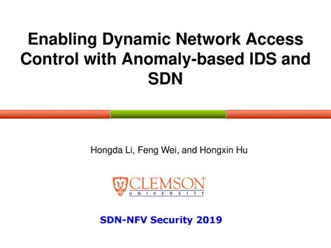Enabling Dynamic Network Access Control With Anomaly Based Ids And Sdn Ppt Download