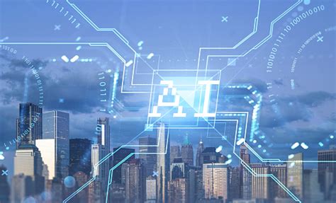 뉴욕과 Ai 아이콘과 회로가 있는 바이너리 디지털 홀로그램 인공지능에 대한 스톡 사진 및 기타 이미지 인공지능 학습 0명 Istock