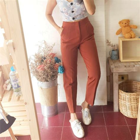 กางเกง9ส่วนผ้าโรเชฟซิปหน้า Evesyfashion Thaipick