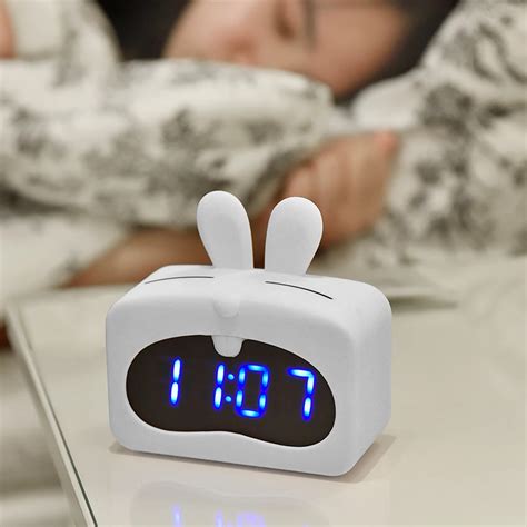 mini led digital alarm clock usb time date display sound control alarm