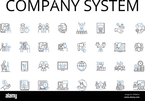 Company System Line Icons Collection Business Structure Corporation