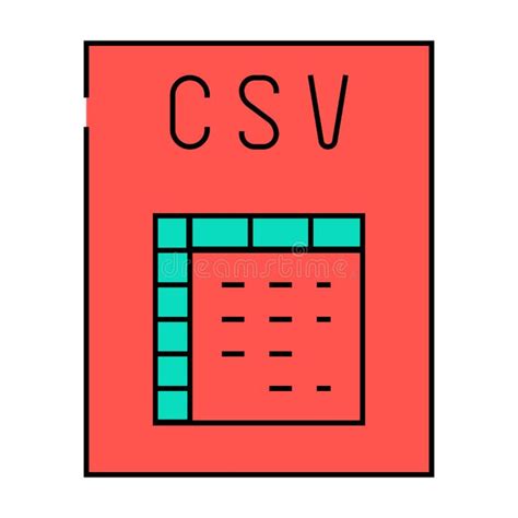 Csv File Format Document Icon Color Illustration Stock Vector