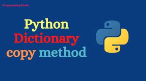 Python Dictionary Copy Method Programming Funda