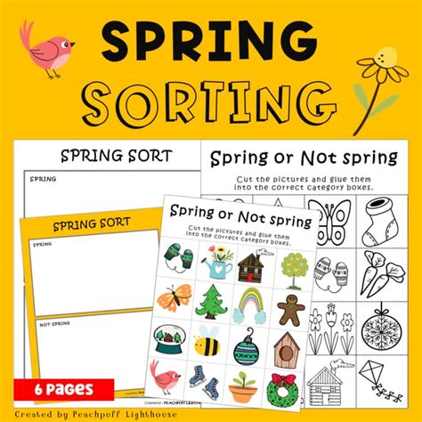 Spring Sorting Objects Into Categories Spring Vs Not Spring Prek