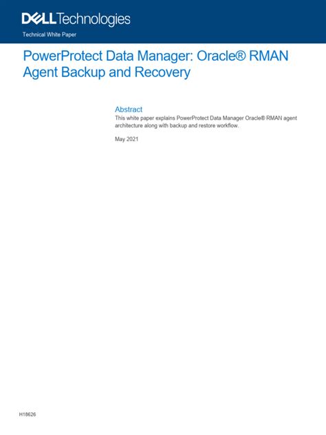 dell emc powerprotect data manager oracle rman agent backup and recovery wp pdf backup