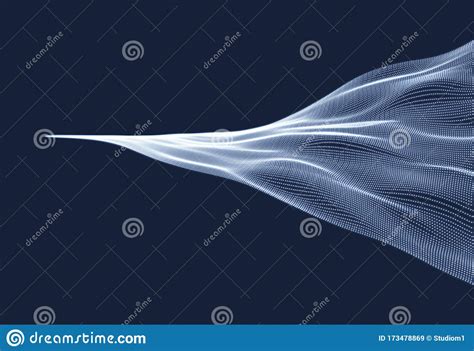 Array With Dynamic Emitted Particles 3d Technology Style Abstract