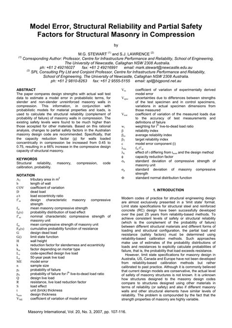 Pdf Model Error Structural Reliability And Partial Safety Factors