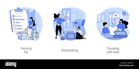 Packing For Vacation Isolated Cartoon Vector Illustrations Se Stock