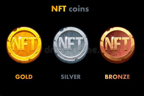 Nft Old Coins In Different Metals Gold Silver And Bronze Coins Cryptocurrency Nft Token
