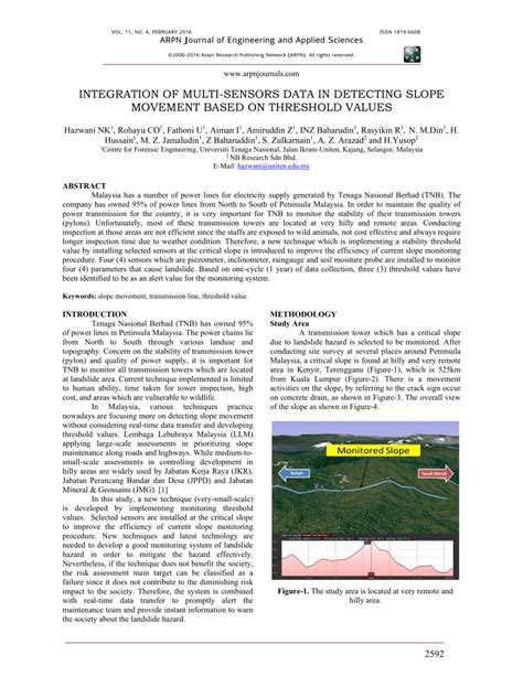 Pdf Integration Of Multi Sensors Data In Detecting Slope Movement