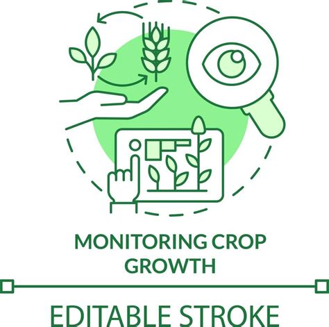 Monitoring Crop Growth Green Concept Icon Observe Progress Increased