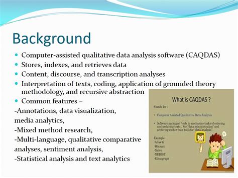 Caqdas Software Programs Analysis 2848 Words Presentation Example