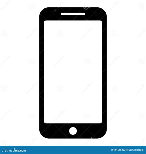 Smartphone Icon Black Color Vector Illustration Flat Style Image Stock