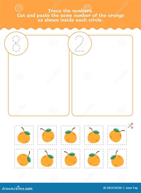 Eight And Two Count And Tracing Number Worksheet Cut And Paste