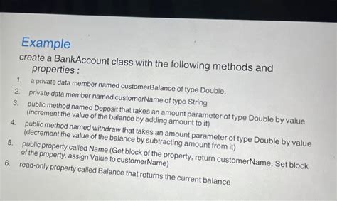 Solved Example Classes Account And Accounttest The Chegg