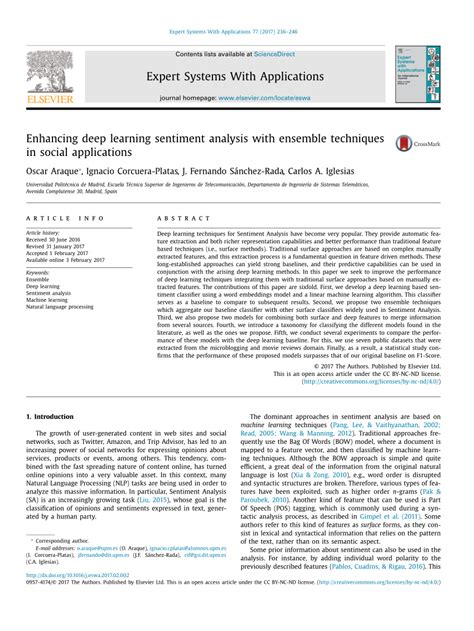 Pdf Enhancing Deep Learning Sentiment Analysis With Ensemble