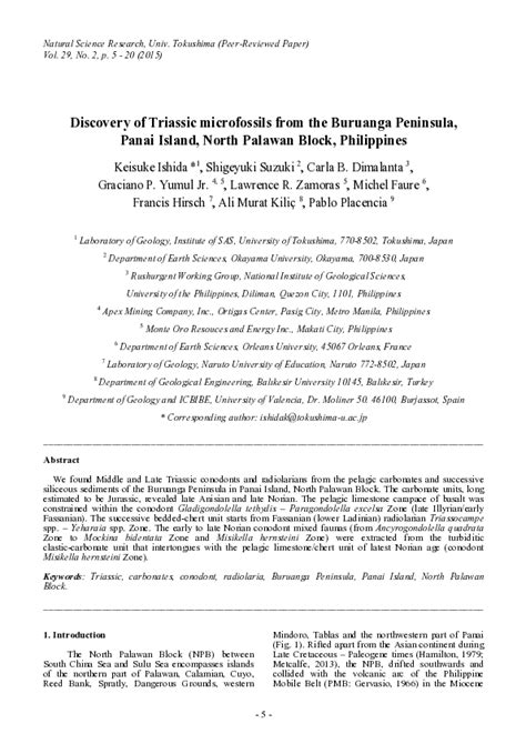 Pdf Discovery Of Triassic Microfossils From The Buruanga Peninsula Panai Island North