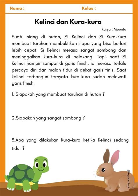 Membaca Cerita Dan Menjawab Soal Di 2024 Memahami Bacaan Materi Kelas Satu Pemahaman Membaca